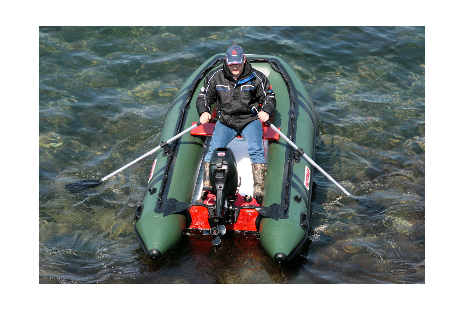 лодка надувная ПВХ Suzumar DS320AL, зеленая, пол алюминиевый